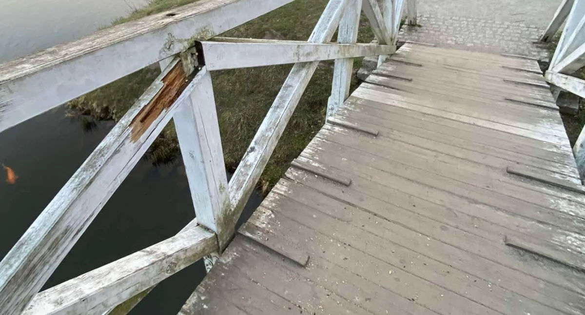 Rodzice alarmują: niebezpieczny mostek w parku miejskim w Brzegu Dolnym!